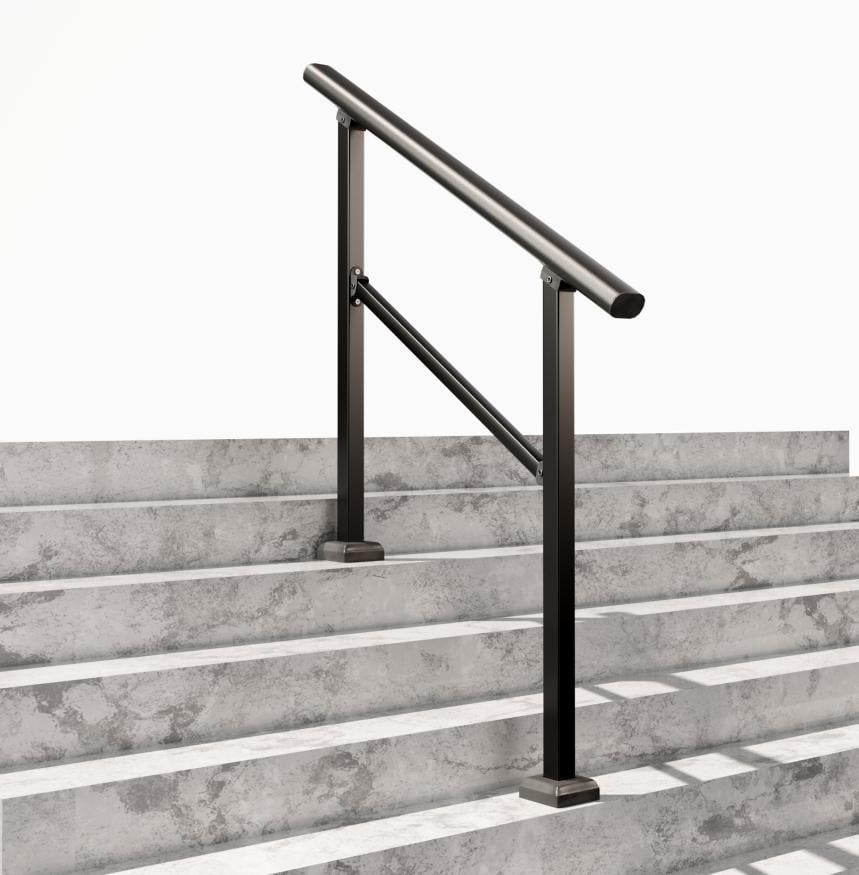JYK Hand Rails for Outdoor Steps, Wrought Iron Railing, Exterior Hand ...