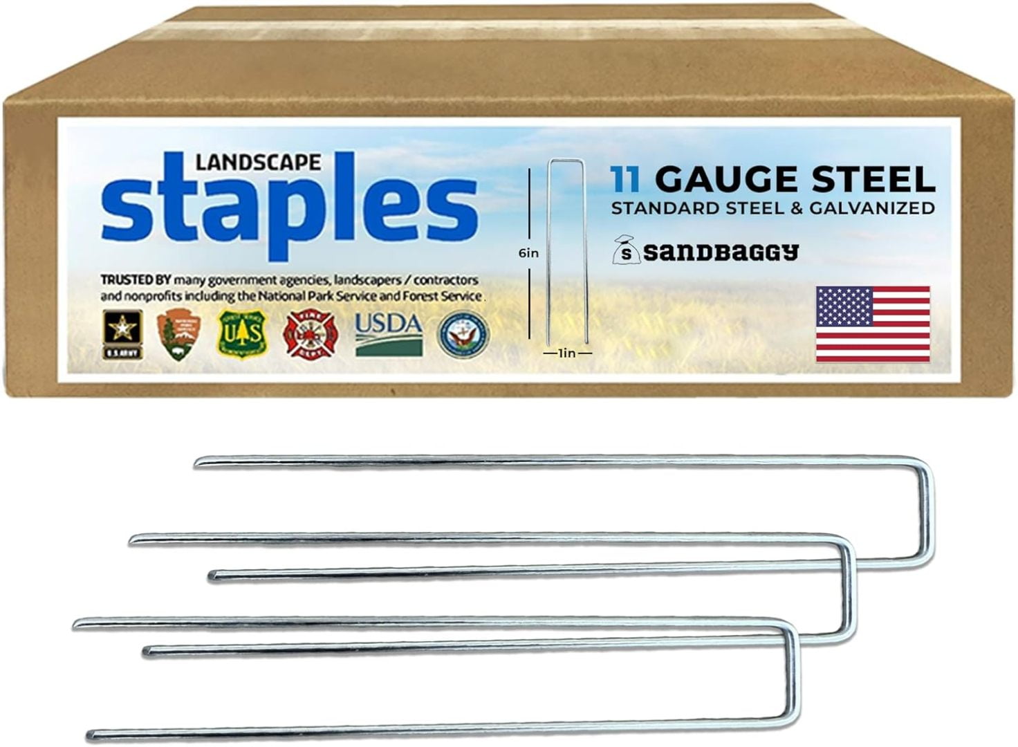 JYLF USA Made 6-inch Landscape Staples - Garden Stakes - Landscaping ...