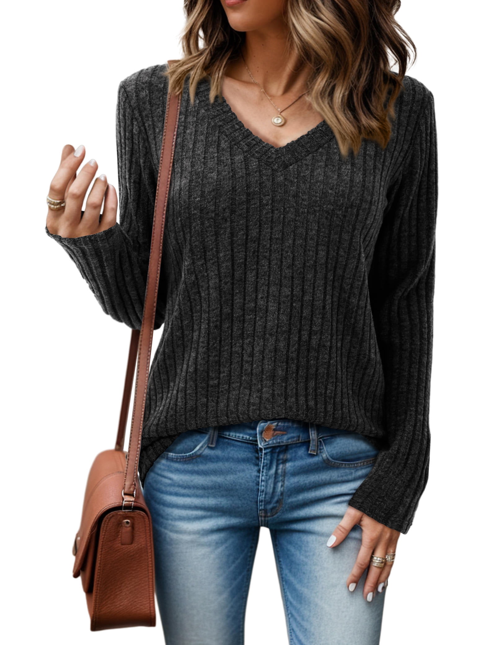 Walmart Black Friday Deals 2025 JYLFC Long Sleeve Sweaters for Women V ...