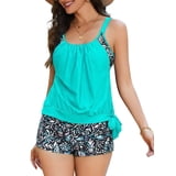 JYLFC Two-Piece Tummy Control Tankini Swimsuits for Women Modest ...