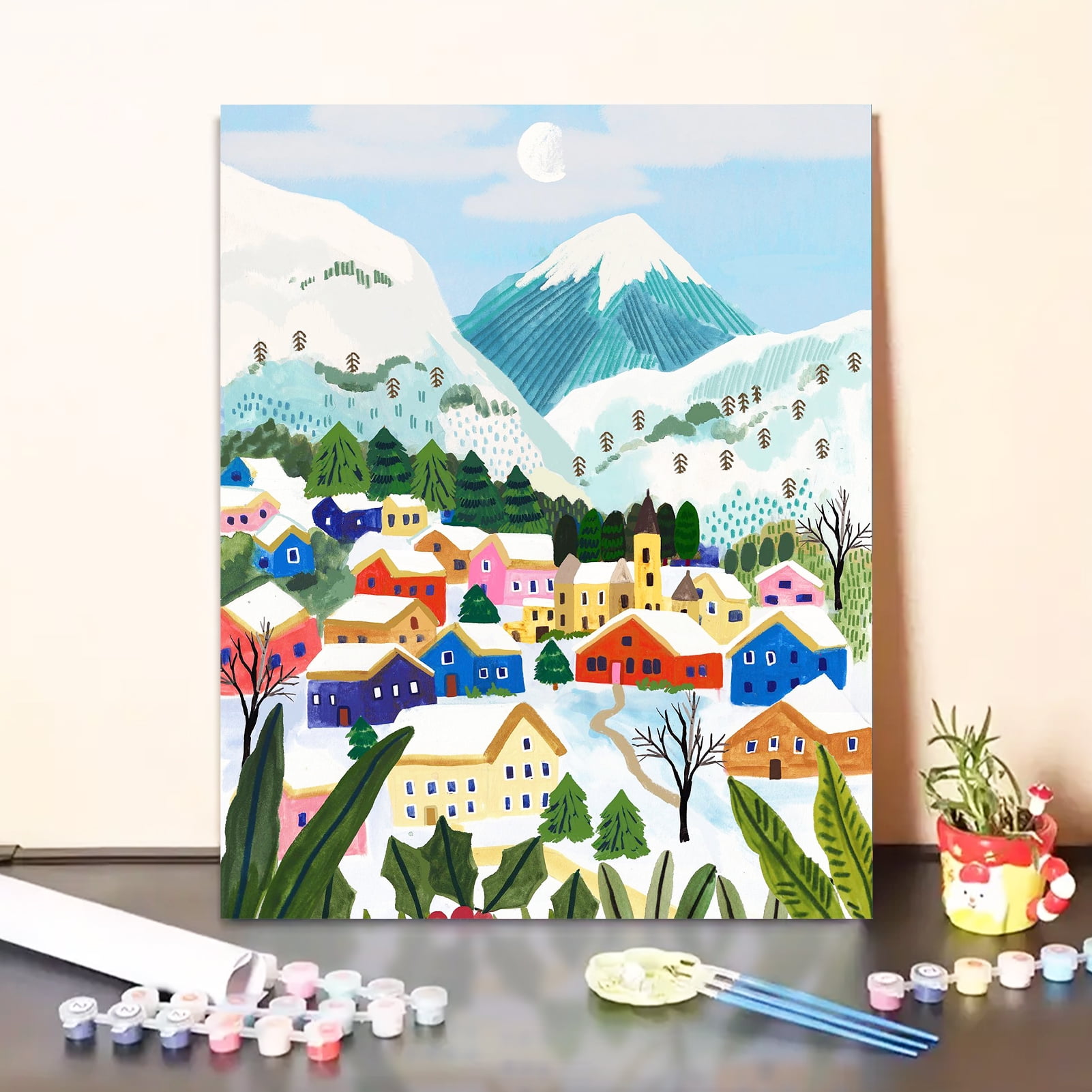 JYLMOOD Christmas Paint by Numbers Kit for Unisex Adults Beginner with ...