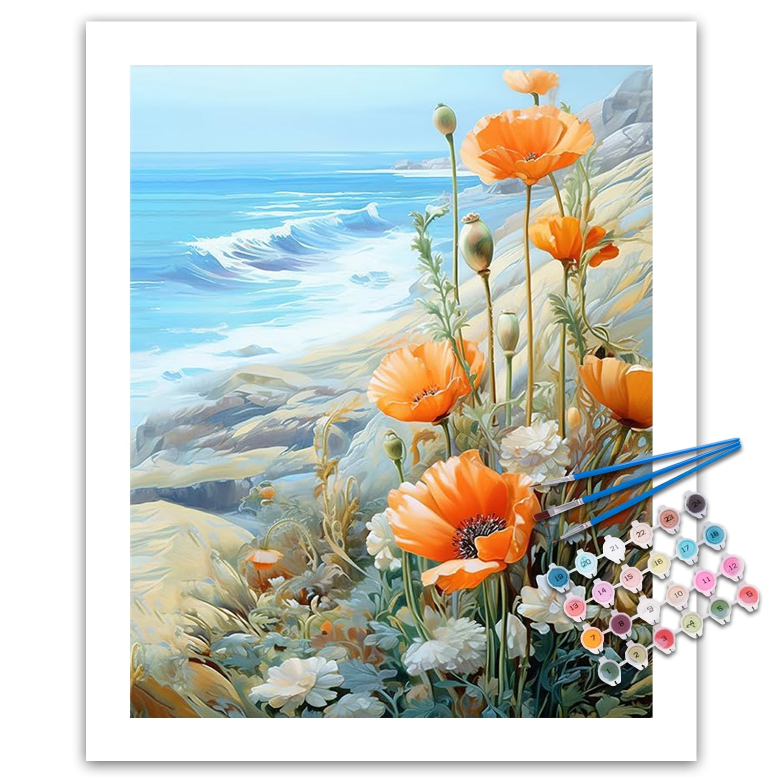 JYLMOOD Flower Paint by Numbers Kit for Unisex Adults Beginner with ...