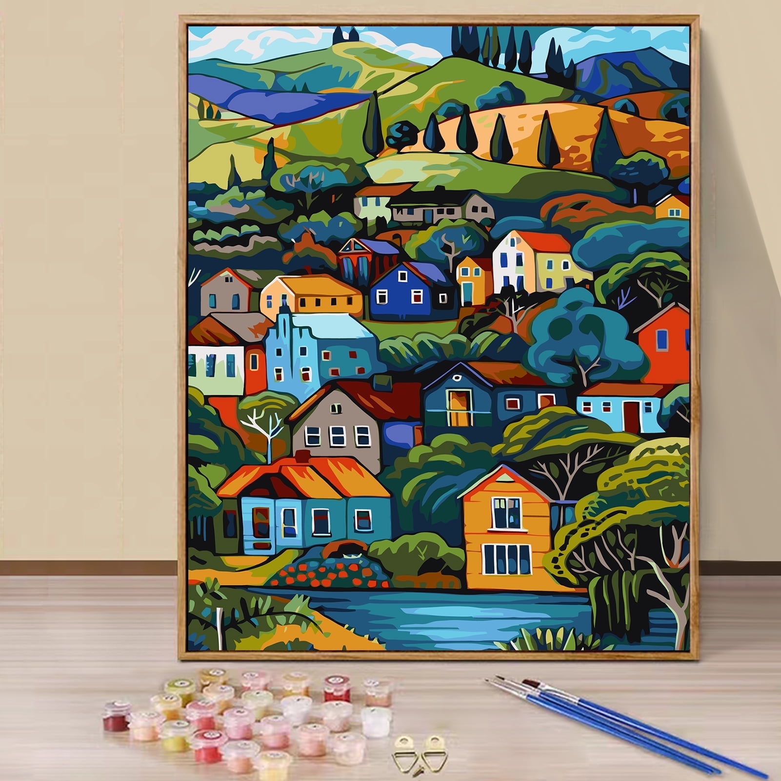 JYLMOOD Paint by Numbers Kit for Unisex Adults Beginner, Colorful House ...