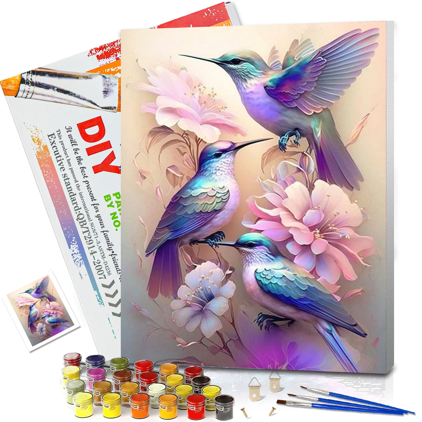 JYLMOOD Paint by Numbers Kit for Adults Framed Canvas - 12x16 Inch Bird ...