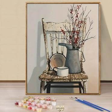 TISHIRON Paint by Numbers for Adults,16x20 inch Canvas Wall Art Old ...