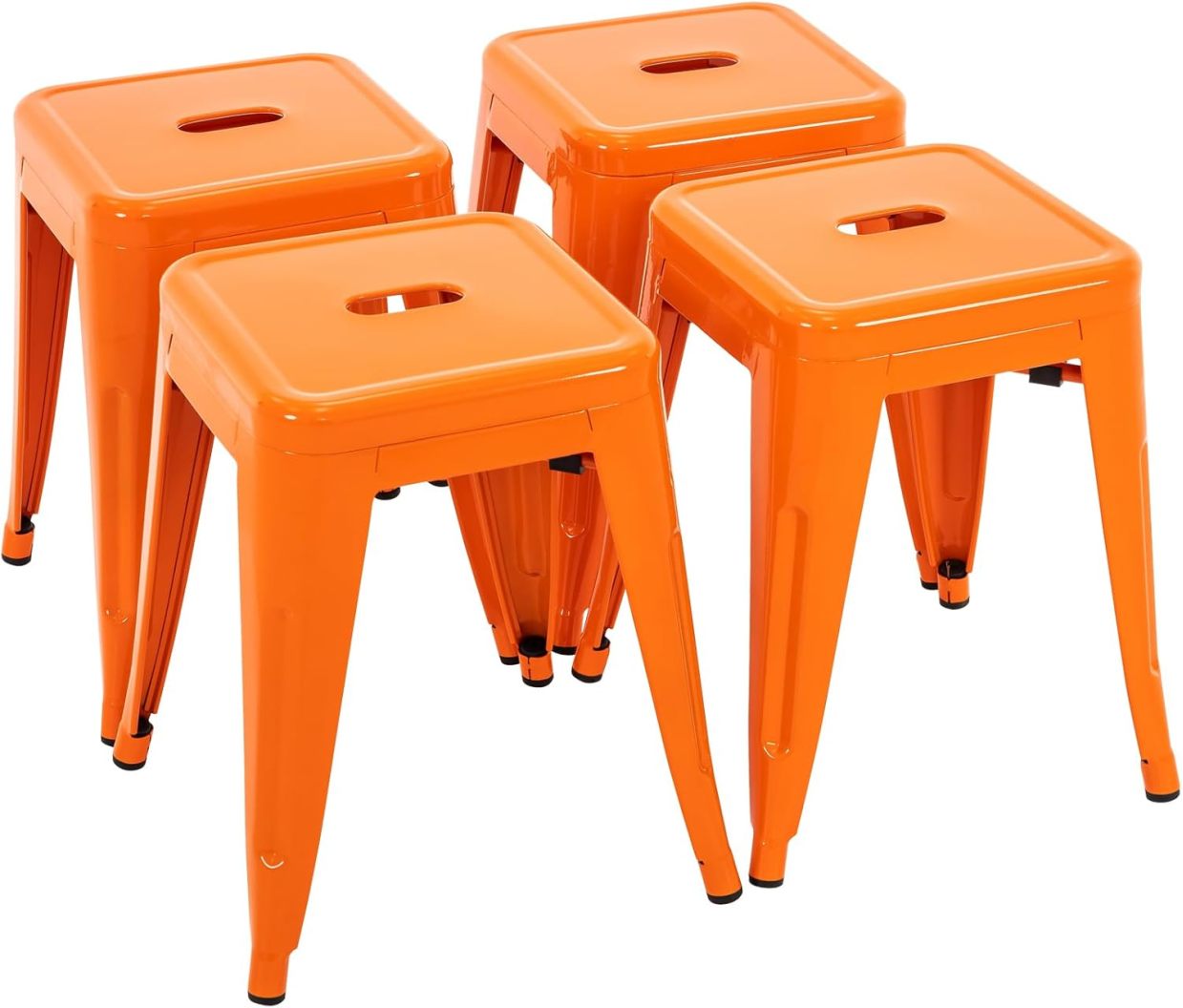 JYLP 18 Inch Industrial Metal Stools Set of 4, Stackable Classroom ...