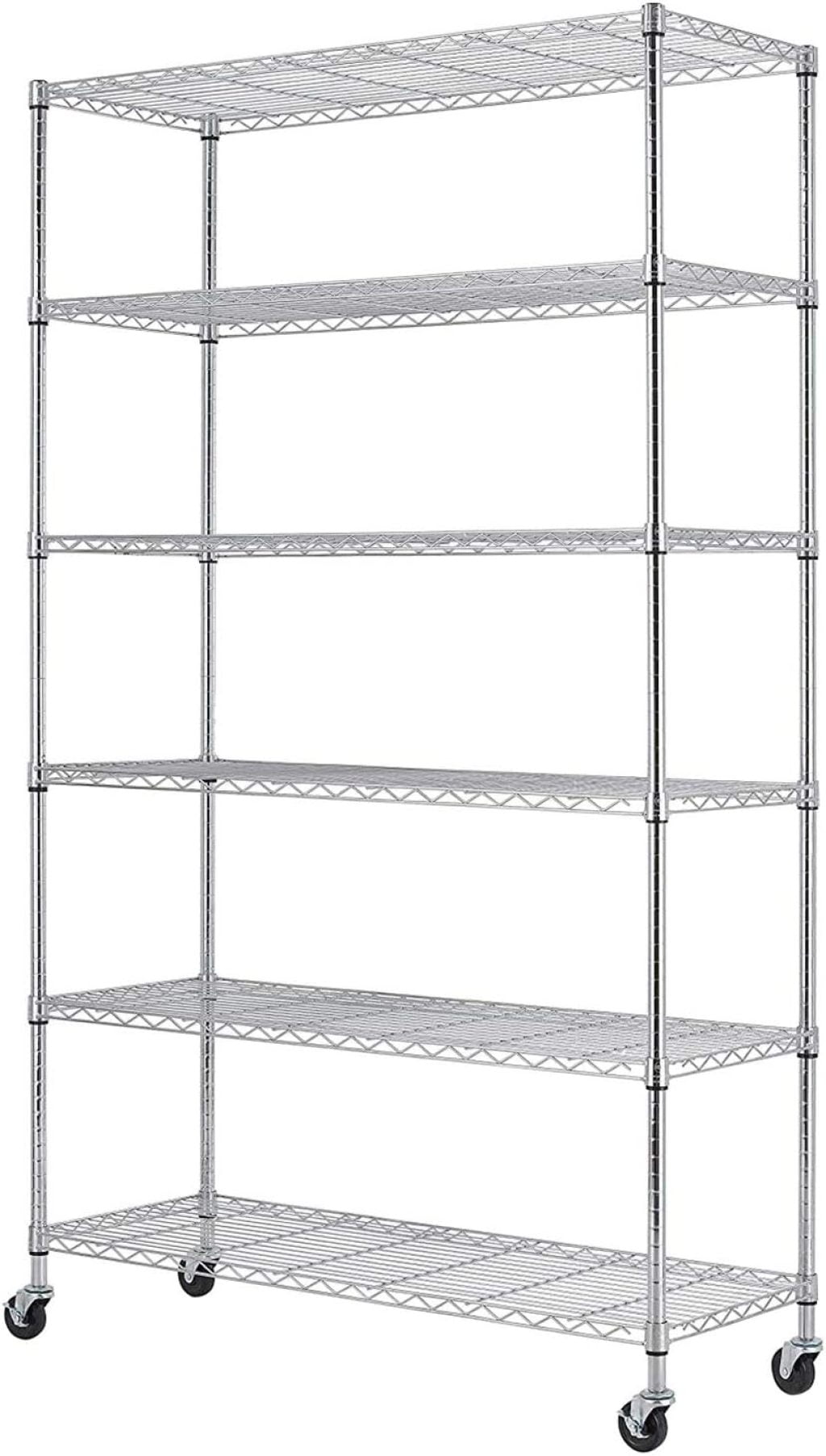 JYLP 18x48x82 inch Wire Shelving Unit with Wheels Steel 6 Tier Heavy ...