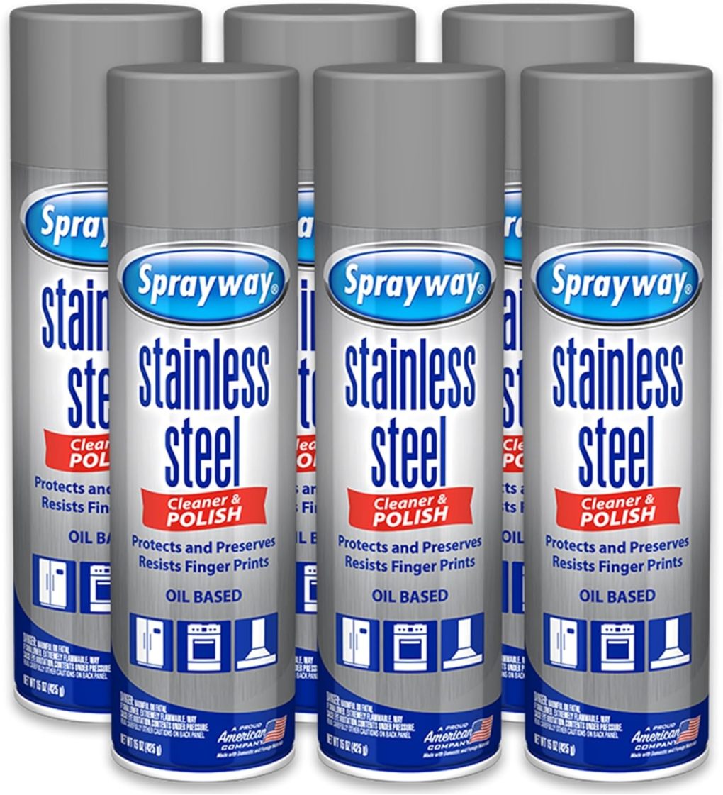 JYLP Stainless Steel Cleaner Aerosol Spray (Oil-Based), 15oz, Pack of 6 ...