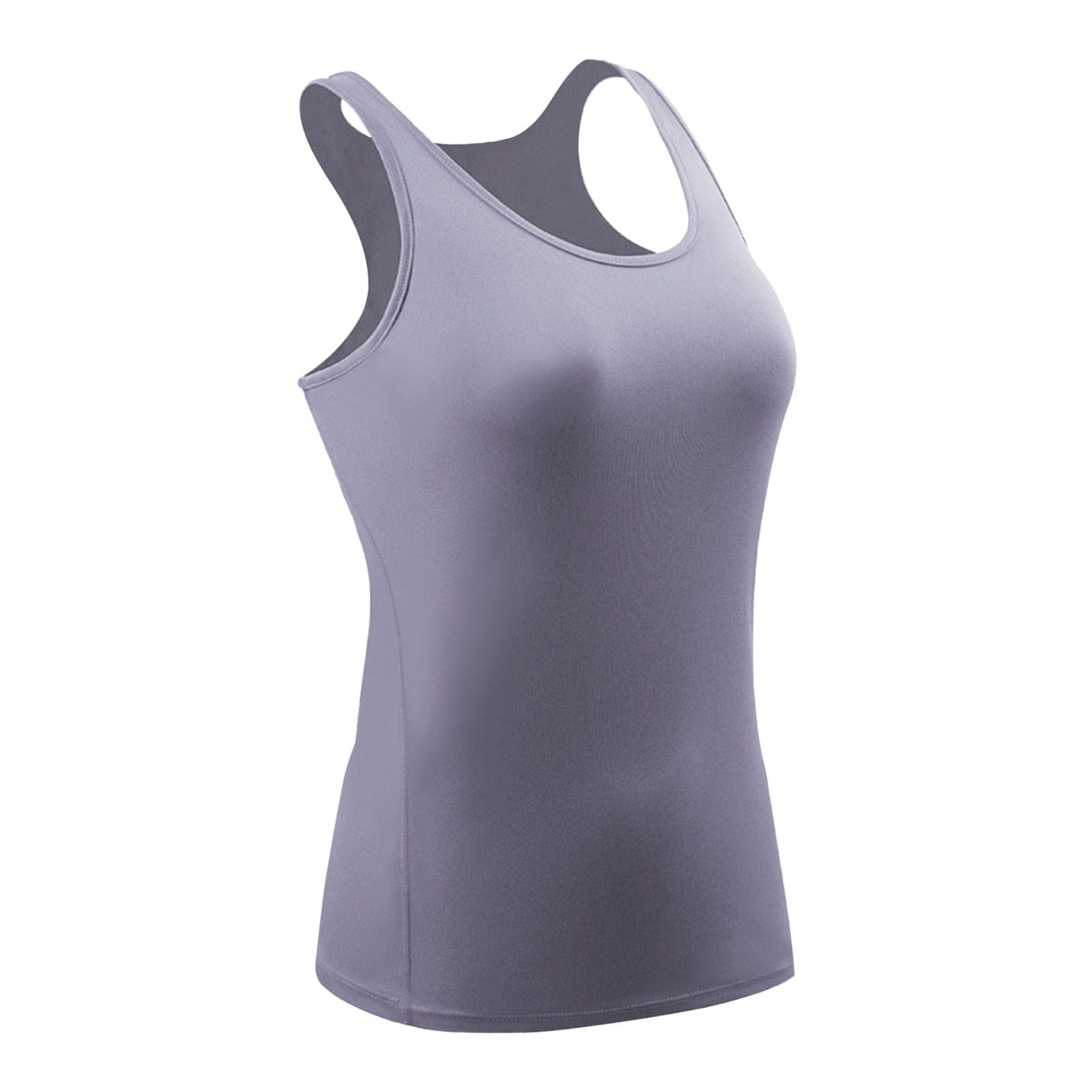 JYLPZYR Womens Compression Base Layer Tank Top Athletic Shirt (Purple ...