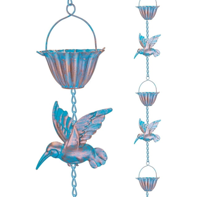 JYPS 13.1FT Rain Chain, Hummingbird Rain Chains for Gutters, Functional ...