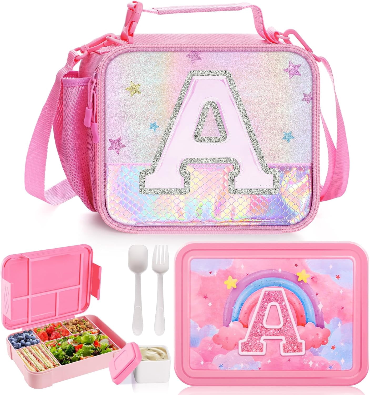 JYPS 2PCS Lunch Bag and Box Set, Insulated Lunch Bag, Personalized ...