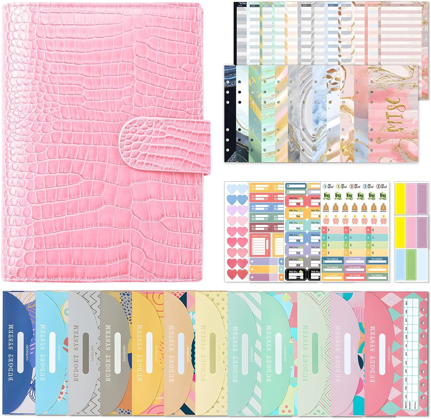 JYPS Budget Planner, A6 Money Saving Book with 12 Colorful Cash ...