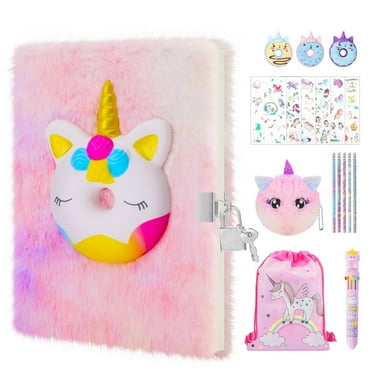 PinkSheep Unicorn Diary with Lock and Keys, Unicorn Stationery Set with ...