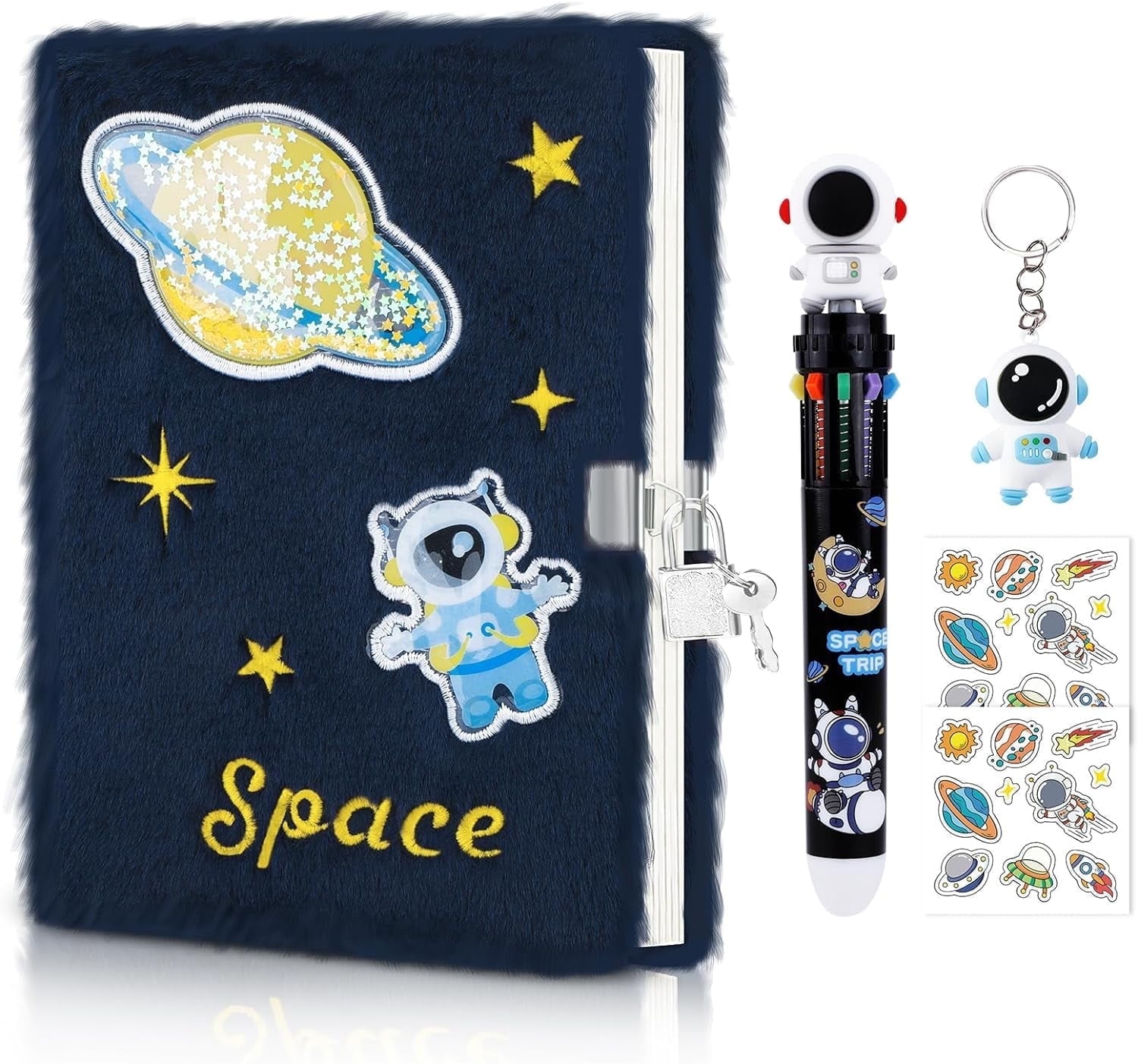 JYPS, Outer Space Journals with Lock and Keys, 160 Pages, Fuzzy Diary ...