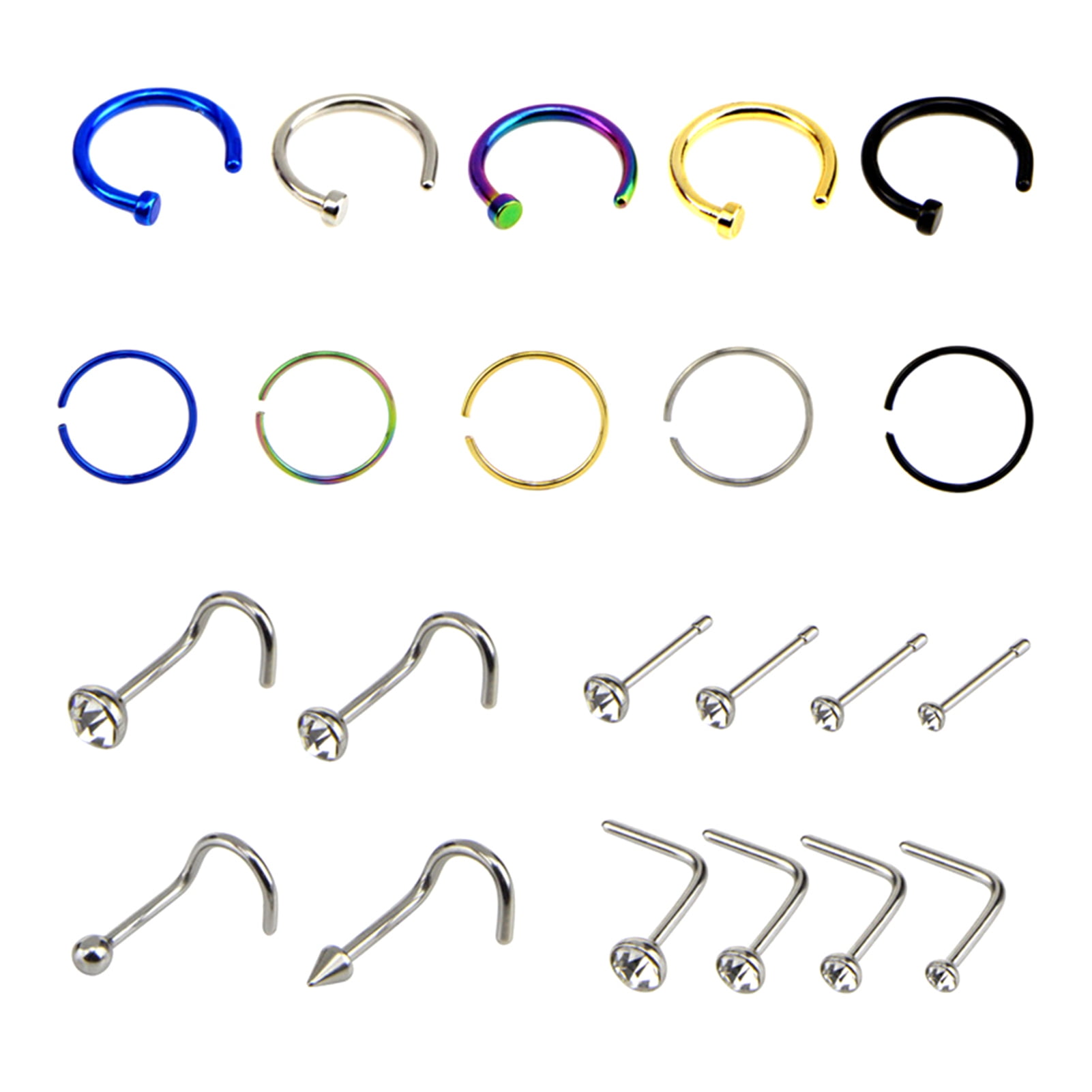 JYS 1 Set Nose Ring Shiny Exquisite Simple Long Lasting Geometric Nose ...