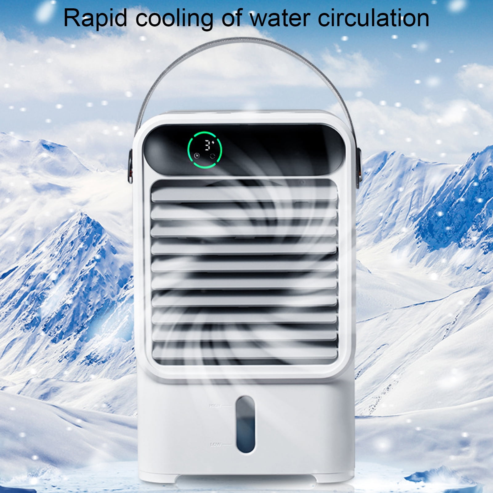 JYS 1500mAh Rechargeable Air Cooler with Handle Digital Display ...