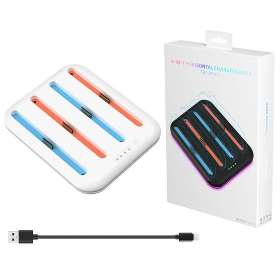 JYS 4-Port Charging Dock for Nintendo Switch 2 Joy-Con - LED Indicator ...