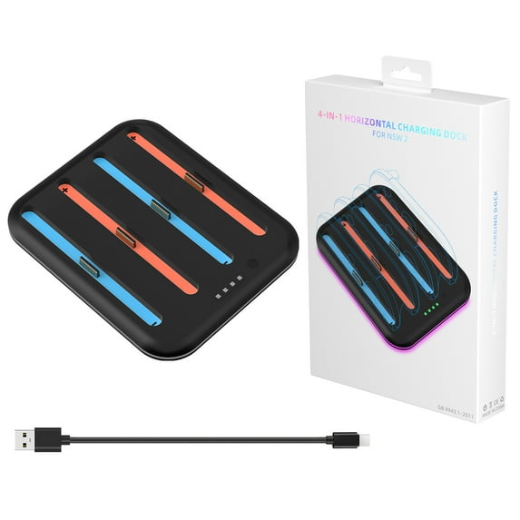 JYS 4-Port Charging Dock for Nintendo Switch 2 Joy-Con - LED Indicator ...