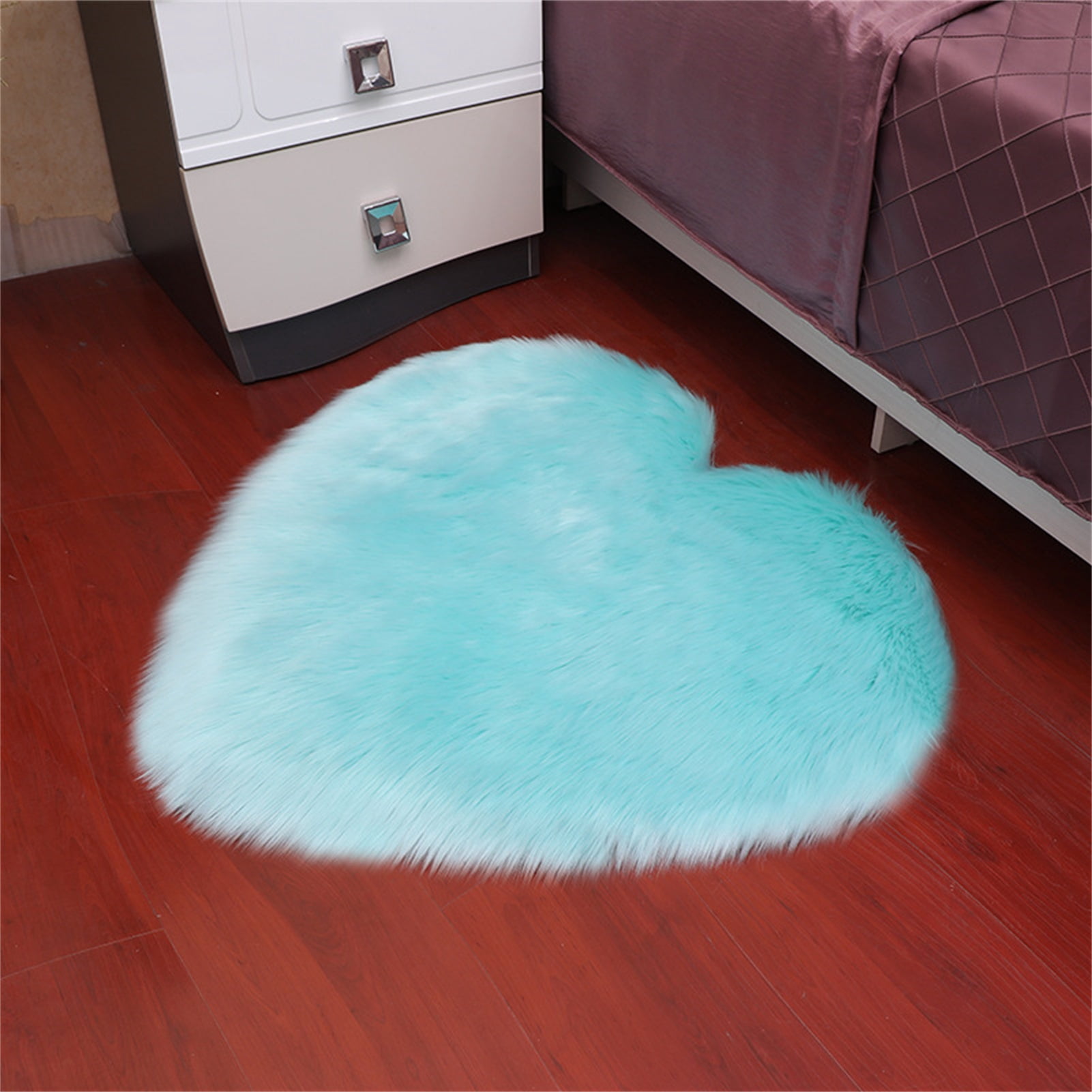 JYS Area Rug Hairy Cozy Soft Texture Comfortable Cushion Love Heart ...
