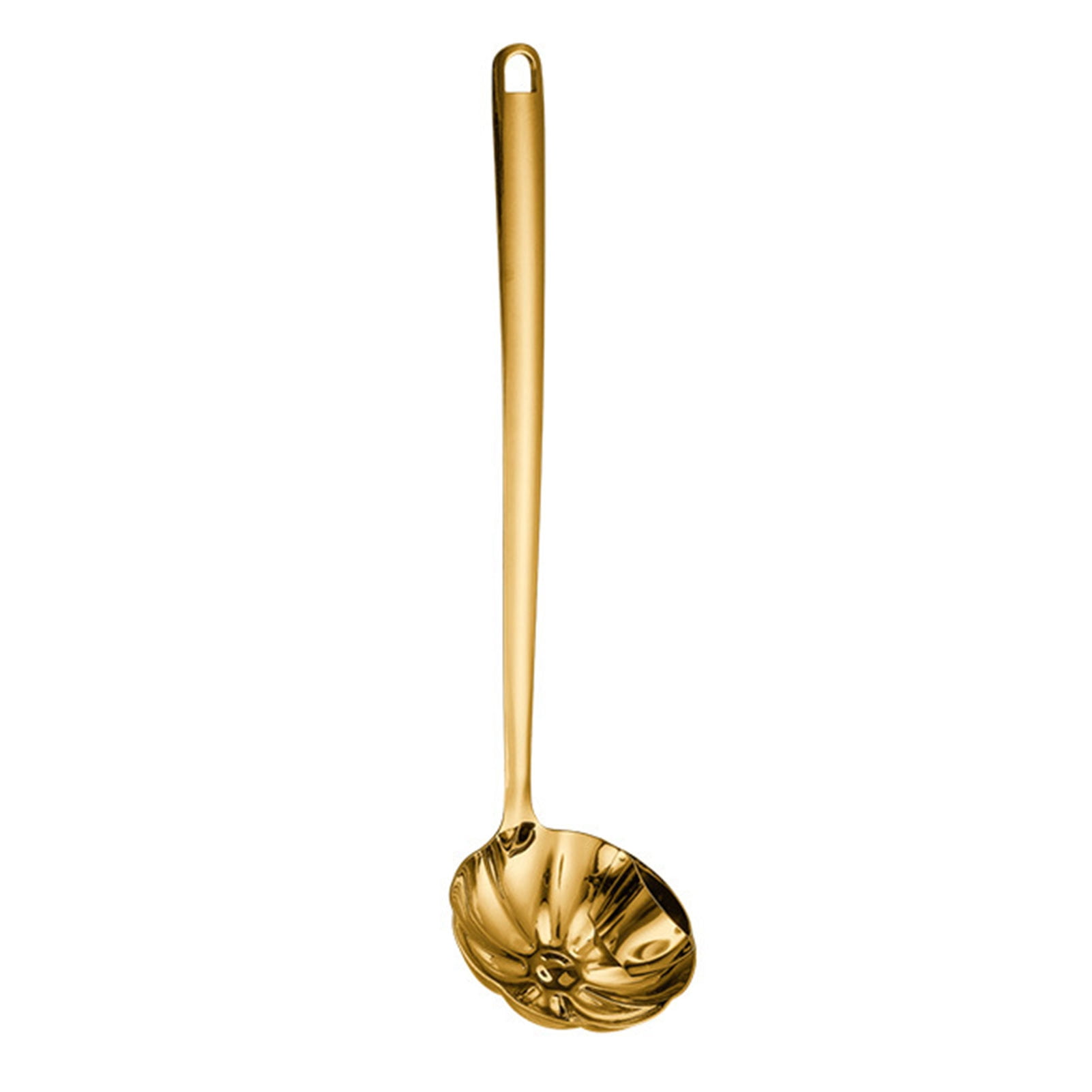 JYS Colander Soup Spoon Extended Handle Lotus Pattern 304 Stainless ...