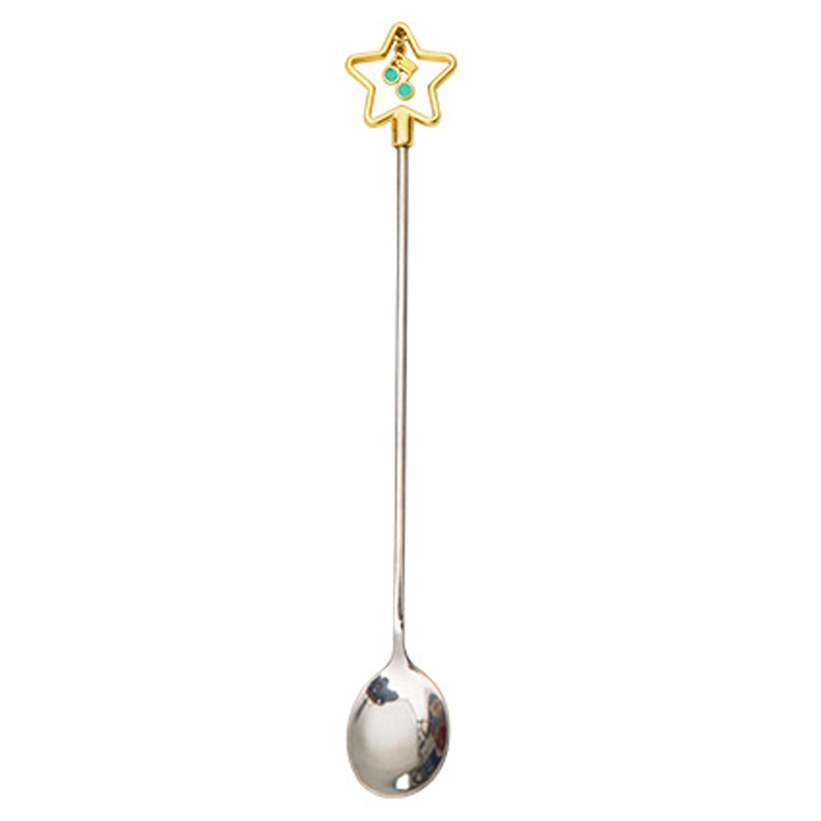 JYS Dessert Spoon Cherry Blossom Shape Delicate Stainless Steel Five ...