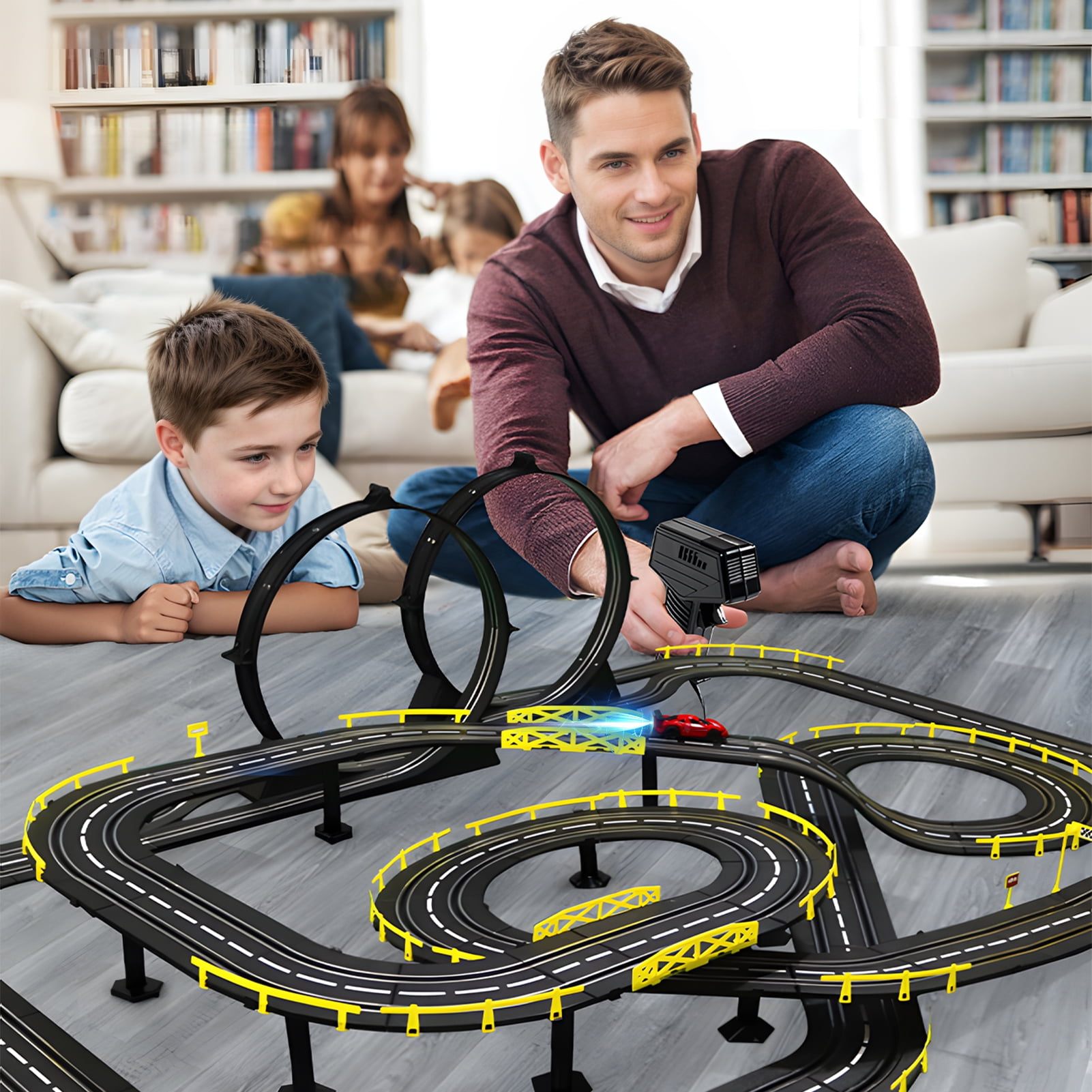 JYS Electric Slot Car Race Track Set for Kids, Electric Remote Control ...