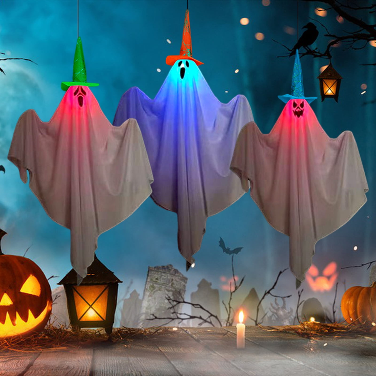 JYS Halloween Ghost Pendant LED Spooky Tree Hanging Spooky Screepy ...