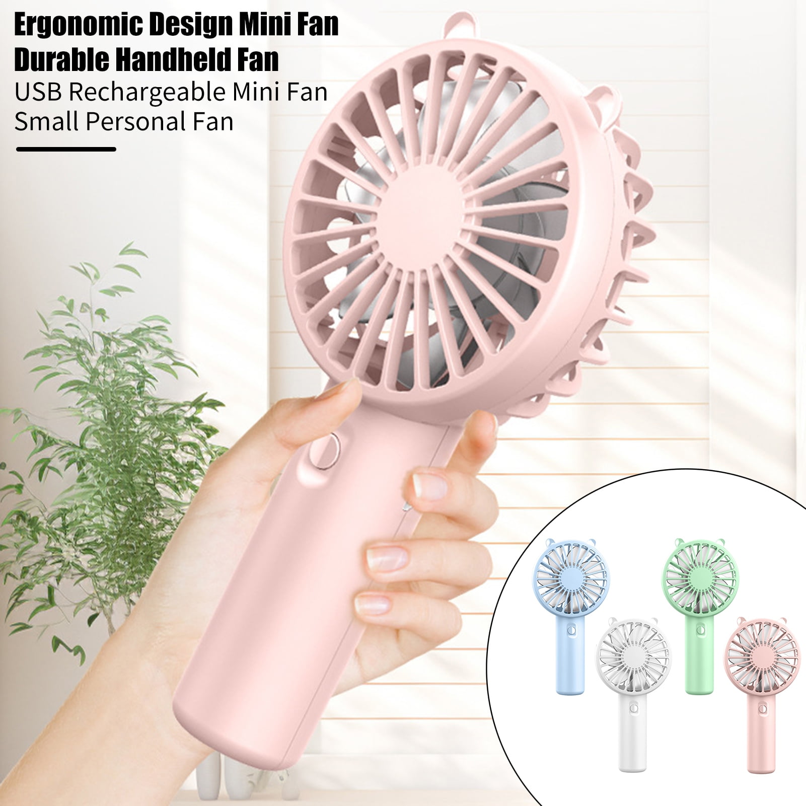 JYS Handheld Small Fan with 3 Speed Settings Strong Airflow Low Noise ...