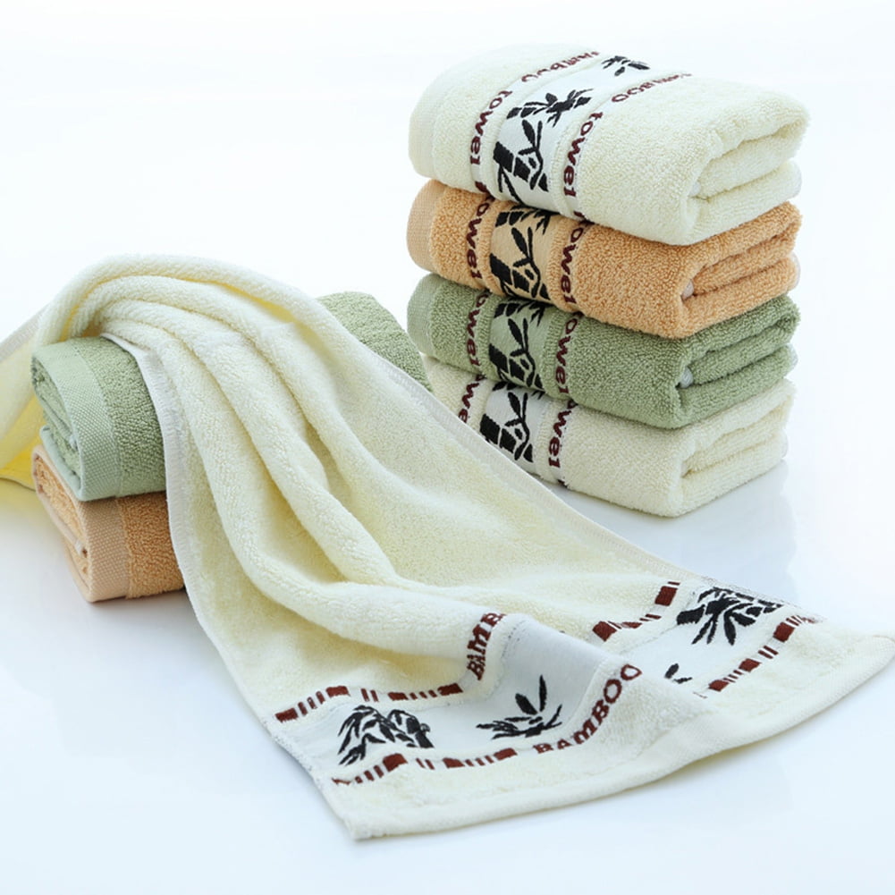 JYS Kids Adults Bamboo Fiber Face Hand Bath Towels Absorbent Bathroom ...
