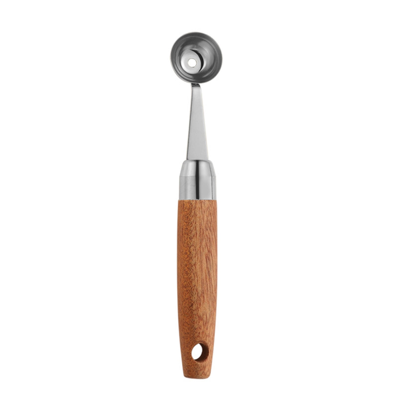 JYS Melon Scoop Single Head Smooth Stainless Steel Portable Wooden ...