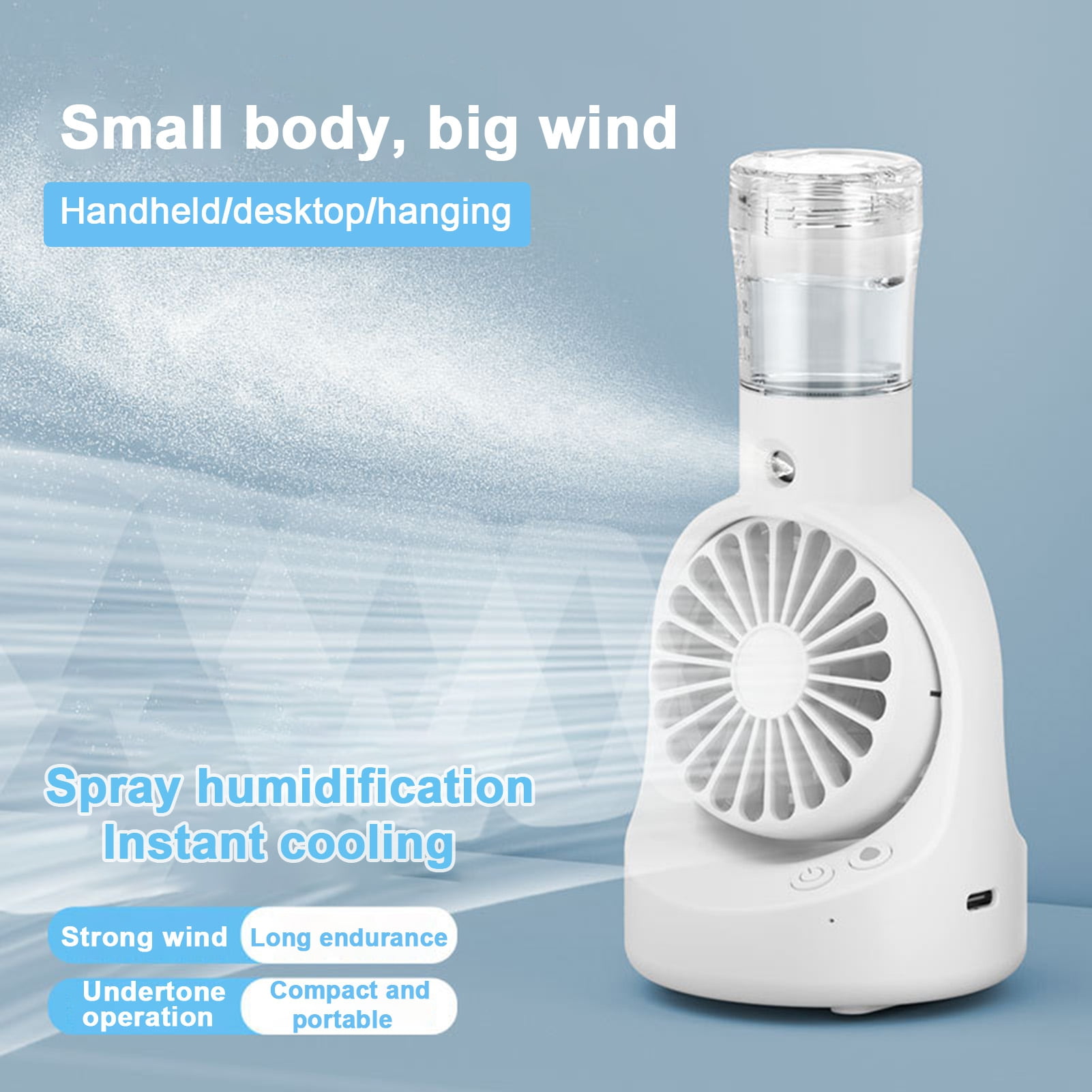 JYS Portable Table Misting Fan with 4 Speed Settings Strong Airflow Low ...