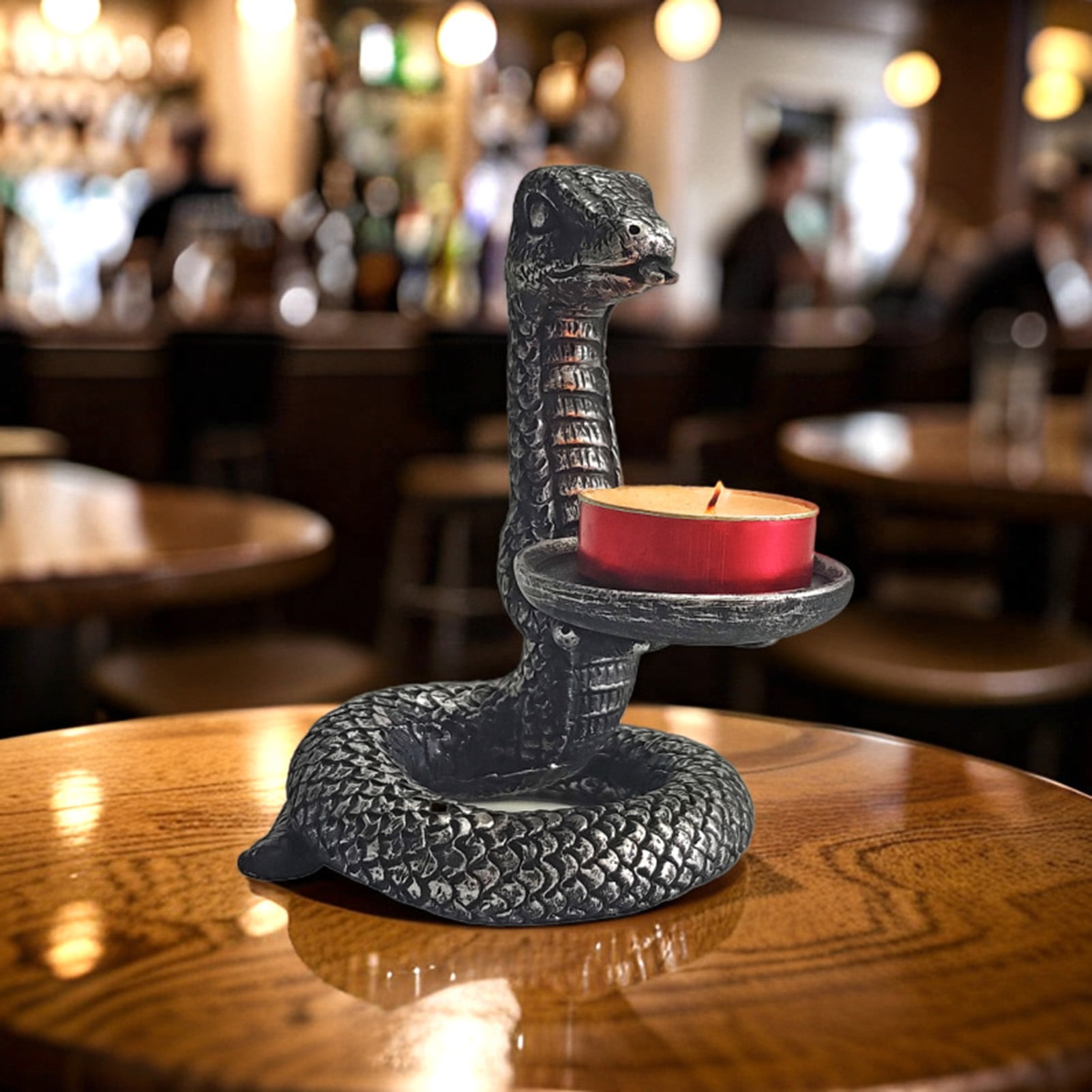 JYS Snake Candle Holder,2count Vintage Candle Holder 3d Coiled Snake Resin Table Decorm Unique ...