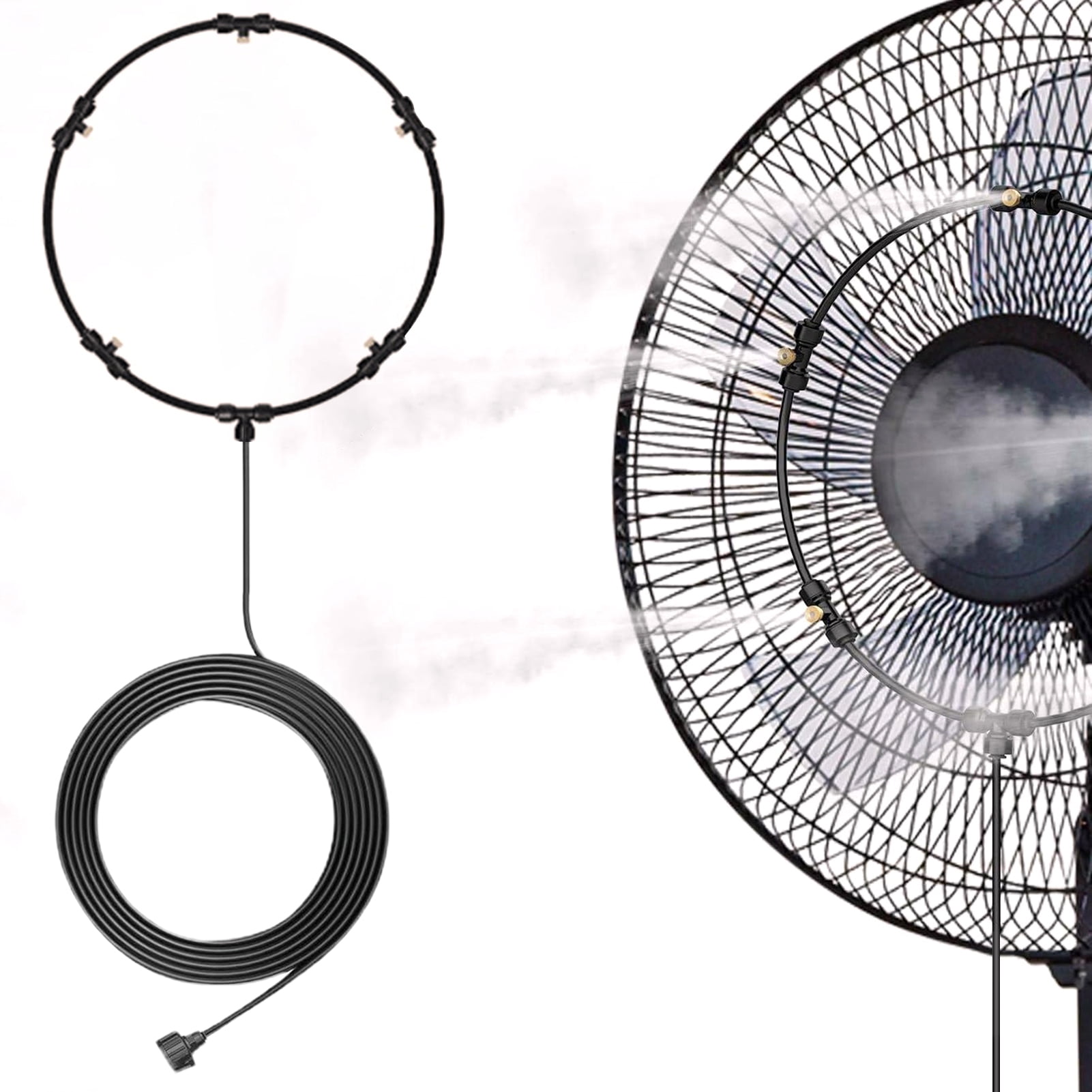 JYS Spray Ring Outdoor Misting Fan Kit with Nozzles Leakproof Easy to ...