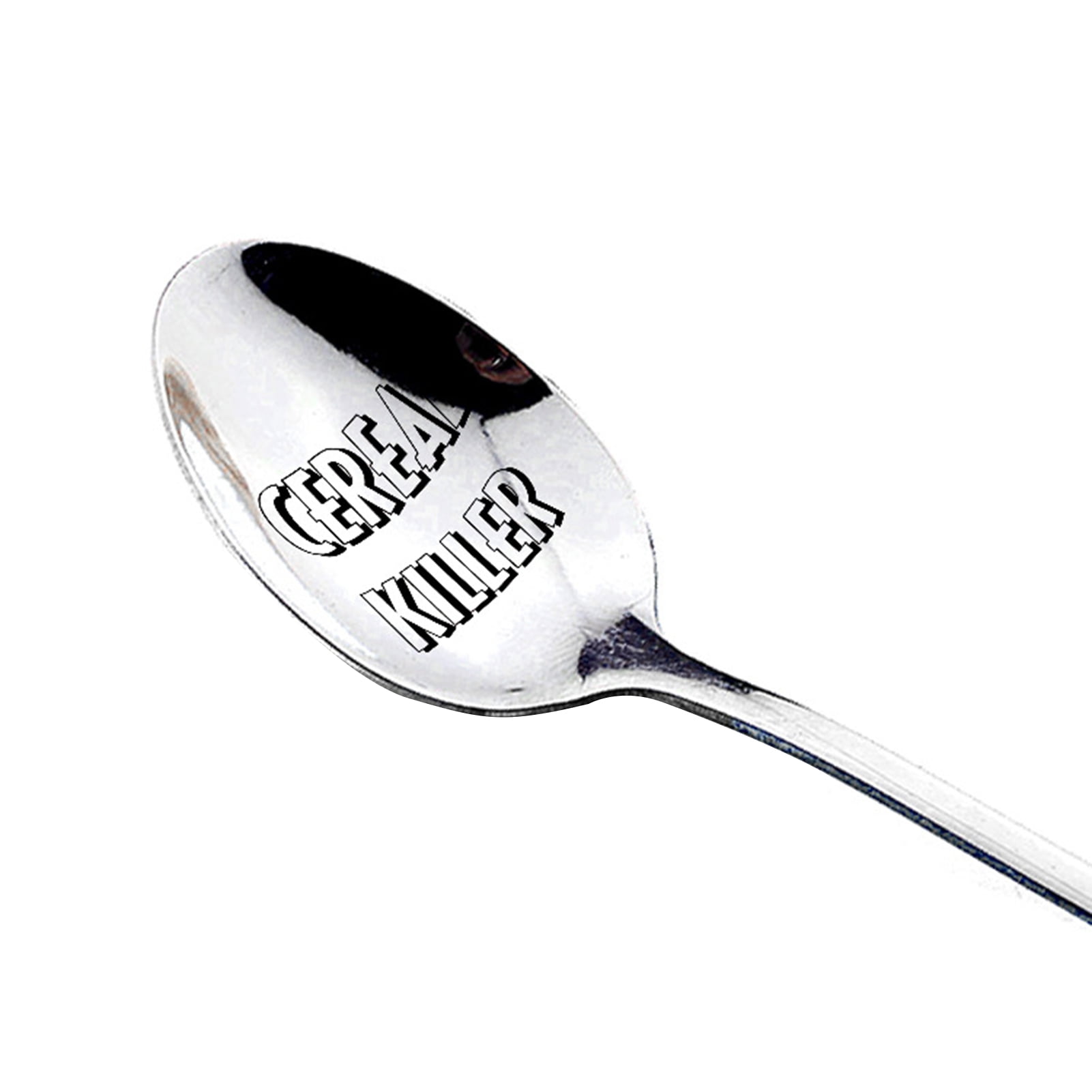 JYS Stainless Steel Spoon Letter Engraved Fruit Family Dinner Supplies ...