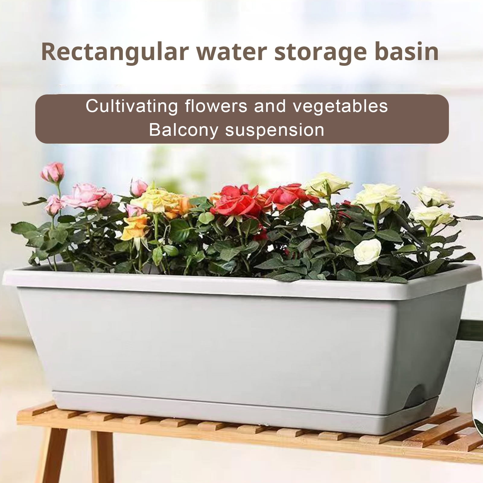 JYS Vegetable Growing Box Flowerpot with Drainage Holes Thickened Edge Strong Load-Bearing ...