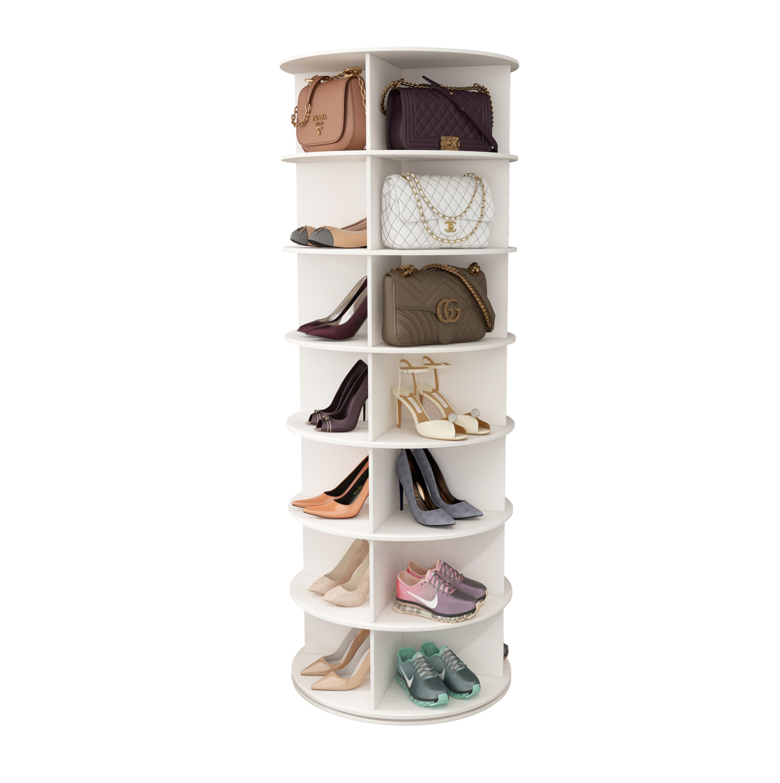 JYUSX 7-Tier Rotating Shoe Rack Tower,Lazy Susan for Shoes,Revolving ...