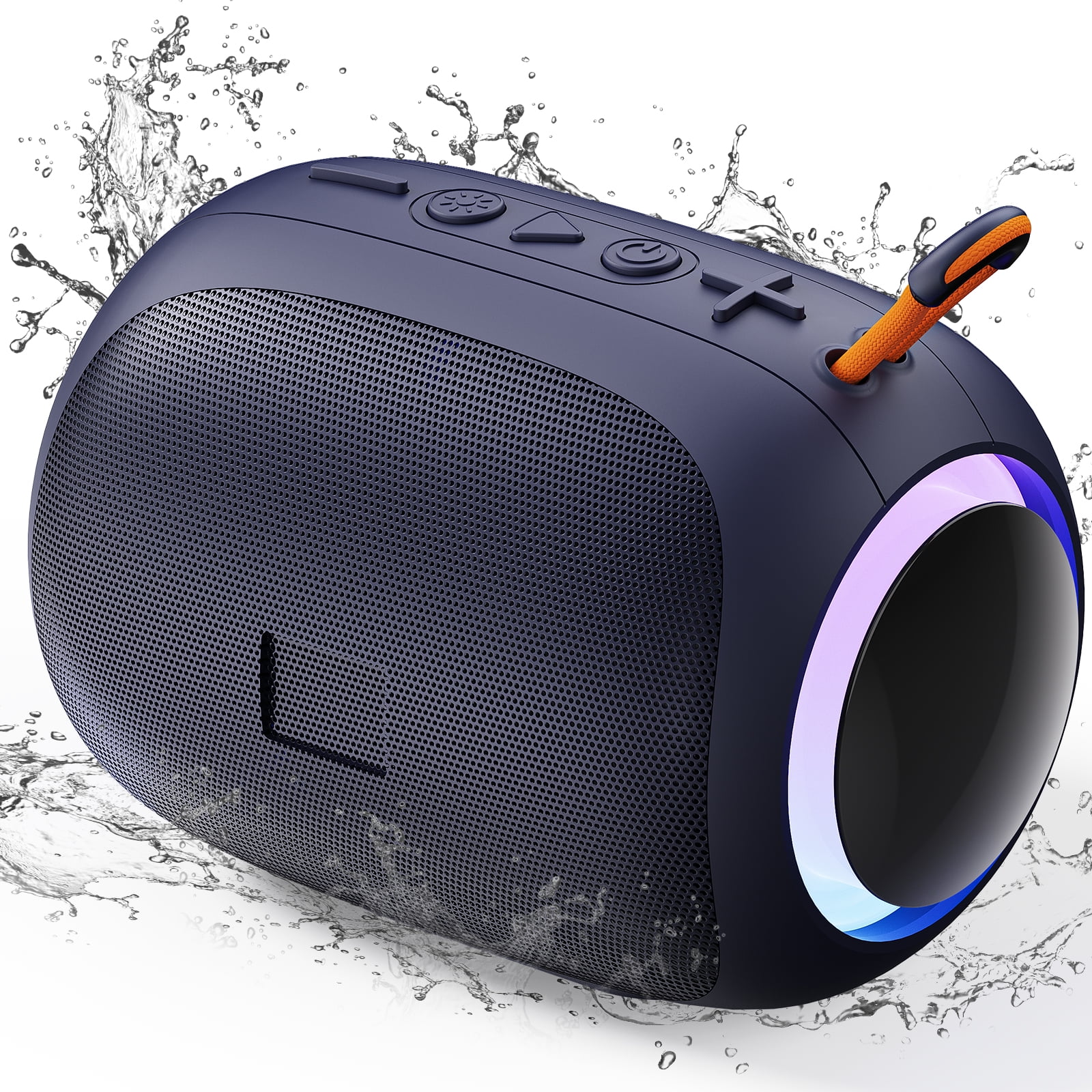 JYX Portable Speaker, IPX7 Waterproof Bluetooth Speaker with LED Light, 8H Playtime Outdoor ...