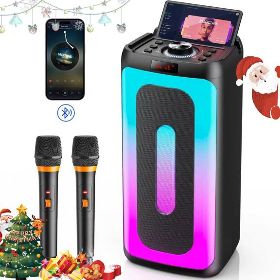 Coby Light-Up Bluetooth Speaker, Wireless Portable Speaker with Full ...