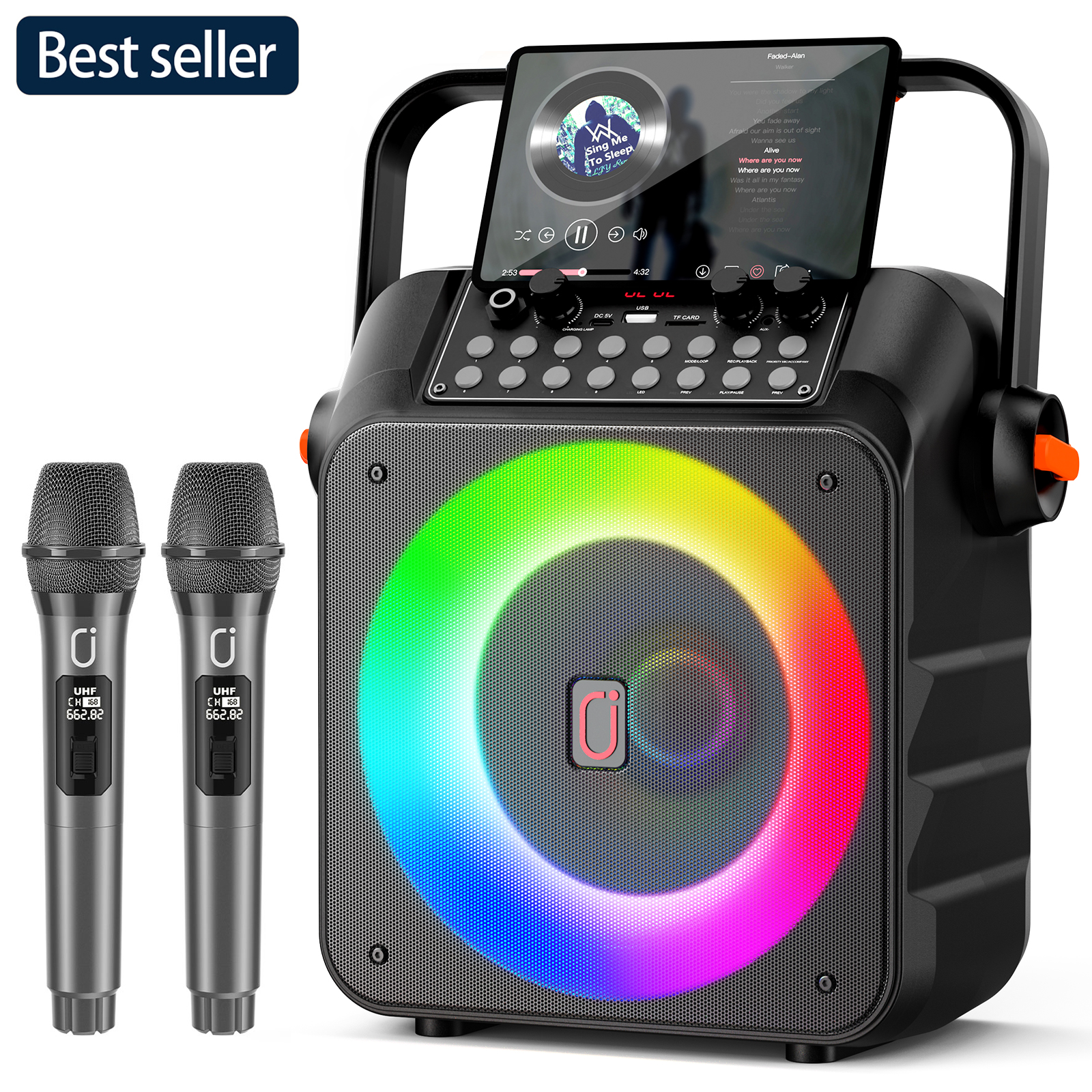 Lvelia Bluetooth Karaoke Machine for Adult and Kids,Portable Singing ...