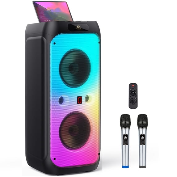 JYX Large Portable Speaker, 80W Powerful Bluetooth Speaker, 2 Wireless ...