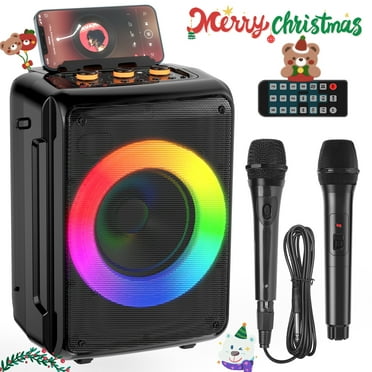 "Karaoke USA Machine with 7"" Screen, Bluetooth, LED Lights, Record ...
