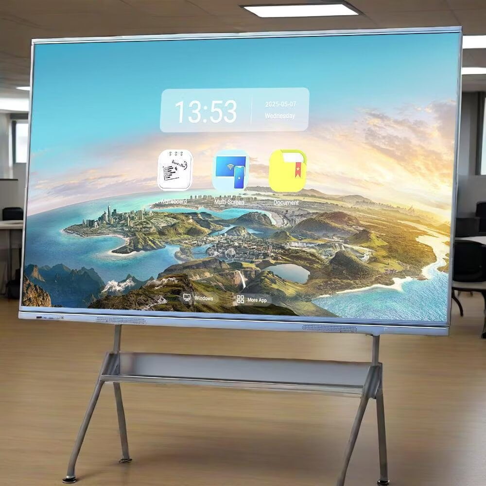 JYXCN 4K Smart Board 65 Inch Interactive All-in-One Computer, Touch Screen with Dual System ...