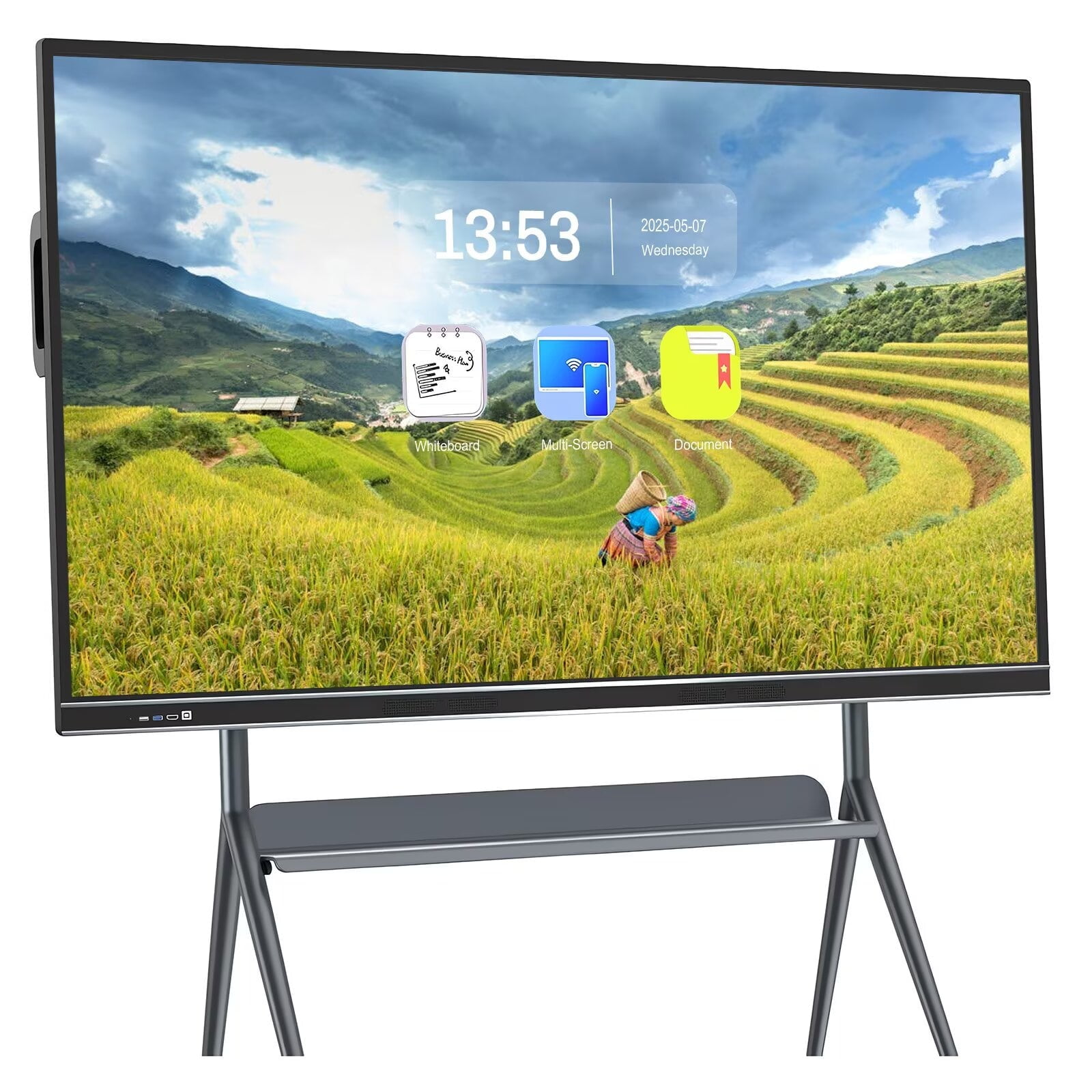 JYXCN Interactive Smart Board, 75"4K Touch Screen Digital Electronic Calendar All-In-One ...