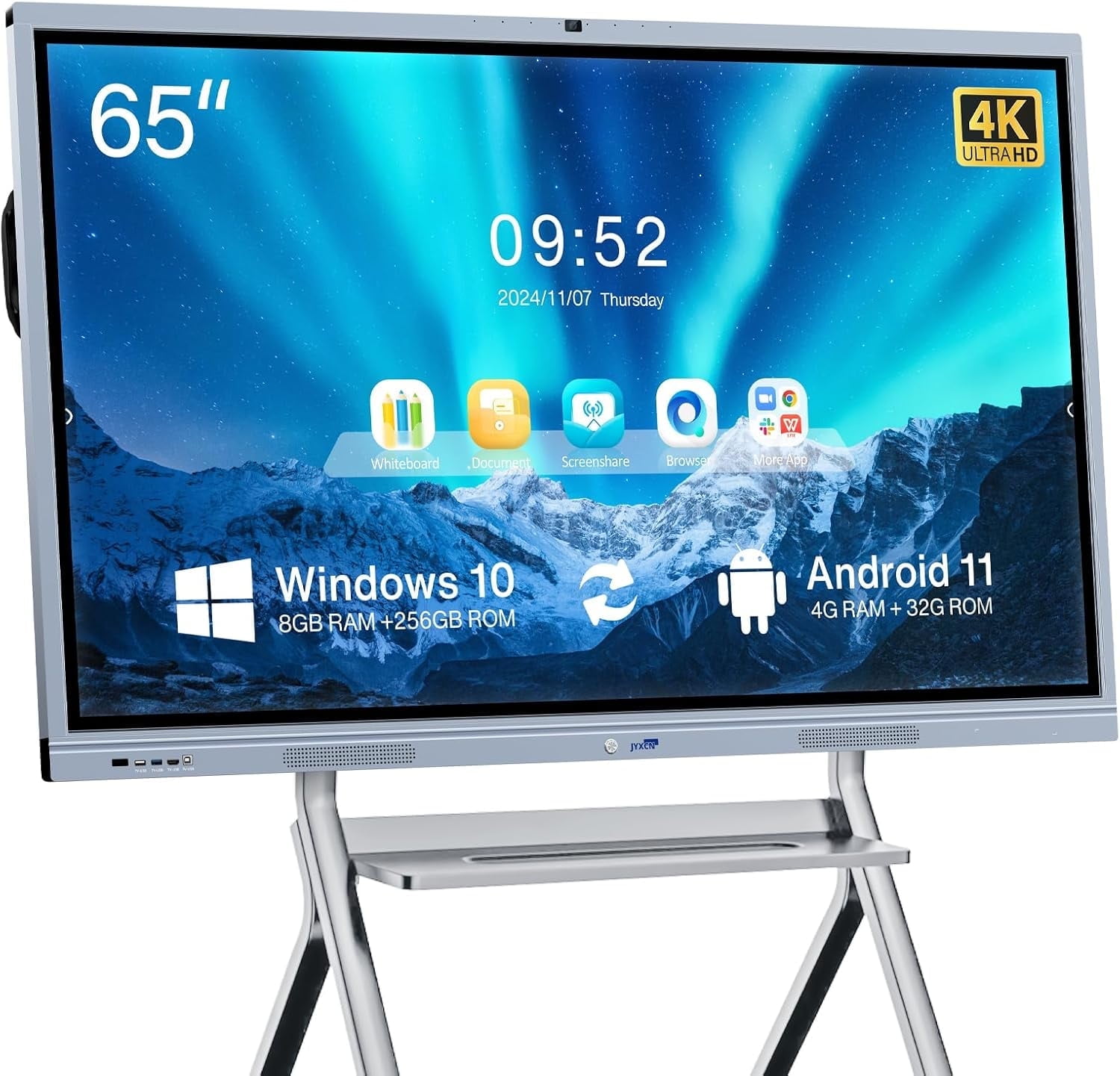 JYXCN Interactive Whiteboard, 4K Uhd Smart Board for Classroom, 65 Inch Digital Electronic ...