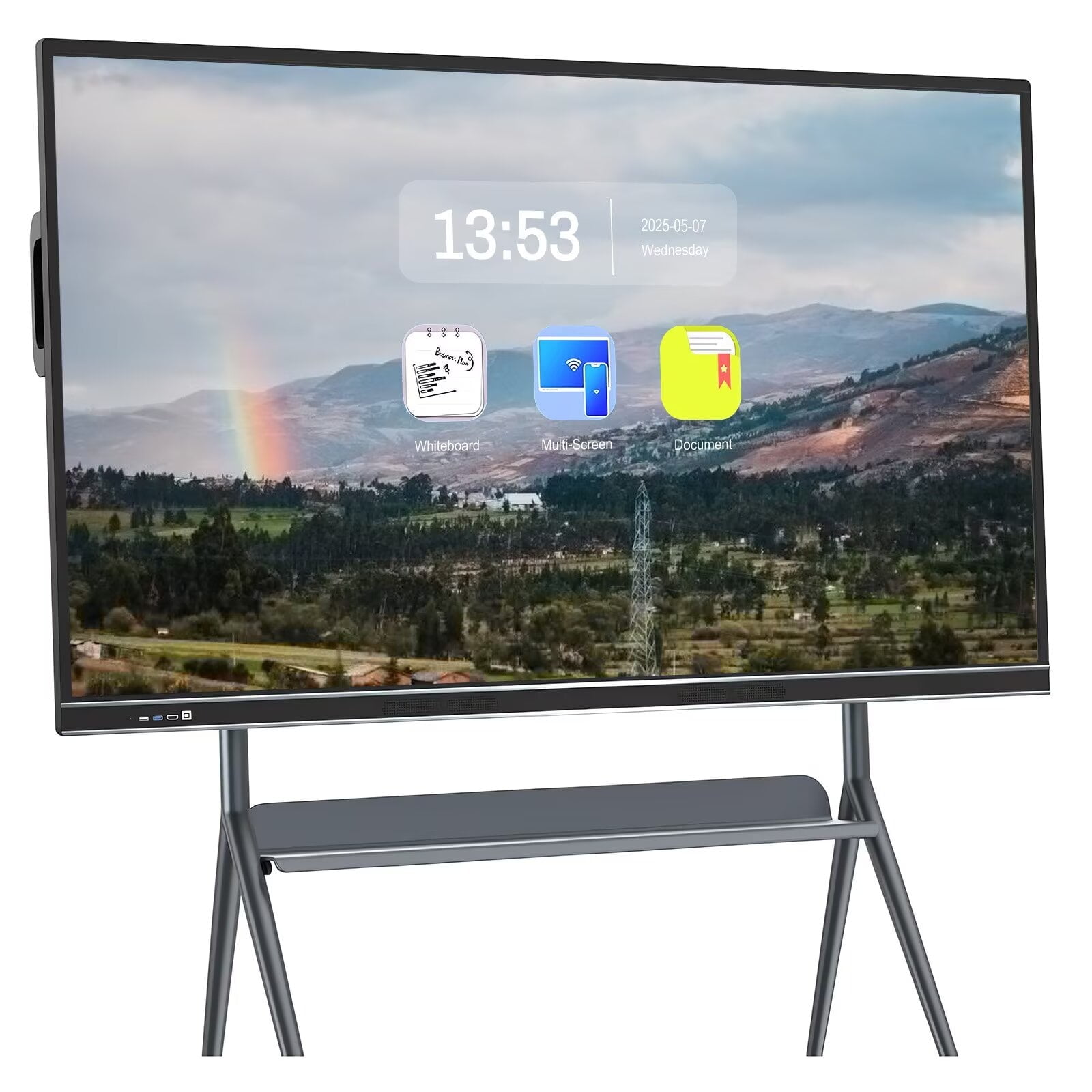 JYXCN Interactive Whiteboard, 75" 4K UHD Touch Screen Digital Electronic Calendar All-In-One ...
