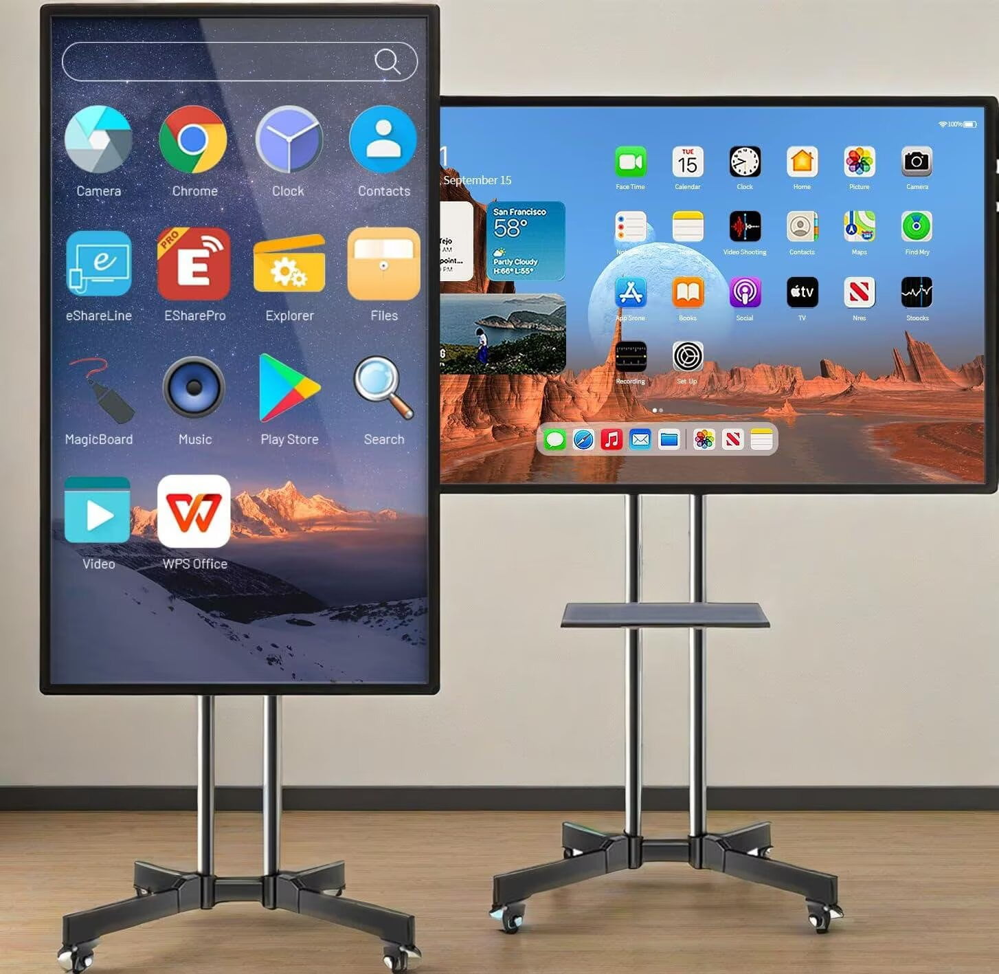 JYXCN Smart Board 49 Inch Touch Screen All-in-One Interactive Whiteboard with Dual System, Great ...