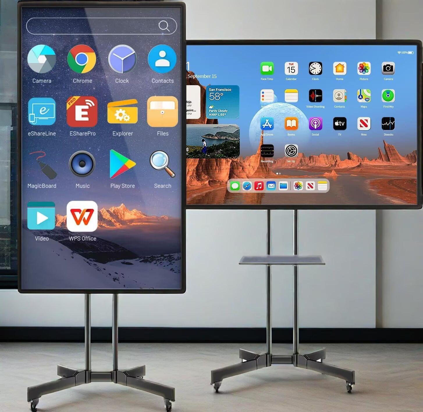 JYXCN Smart Board 49''Interactive Whiteboard All-in-One Touch Screen with Dual System & Cloud ...