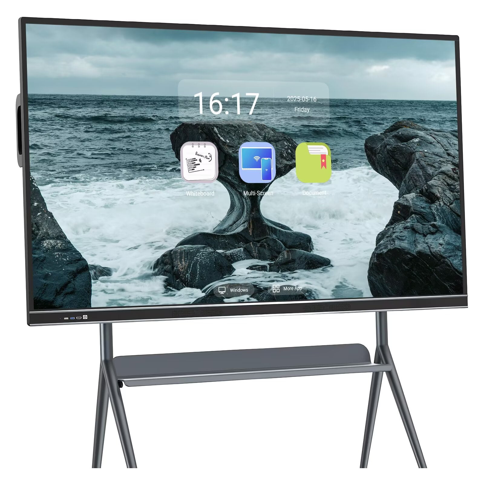 JYXCN Smart Board 75 inch Interactive Whiteboard Pro Reverse Control IR Touch Rotatable 4K ...