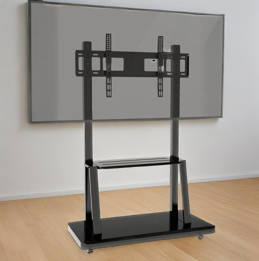 JYXOIHUB Mobile TV Stand Rolling TV Cart with Adjustable Shelf up to 86 ...