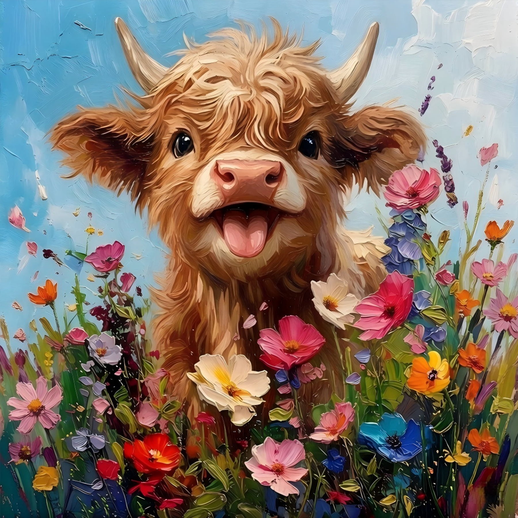 JYXSJYYD Diamond Art Painting Kit for Adults, Highland Cows Among the ...